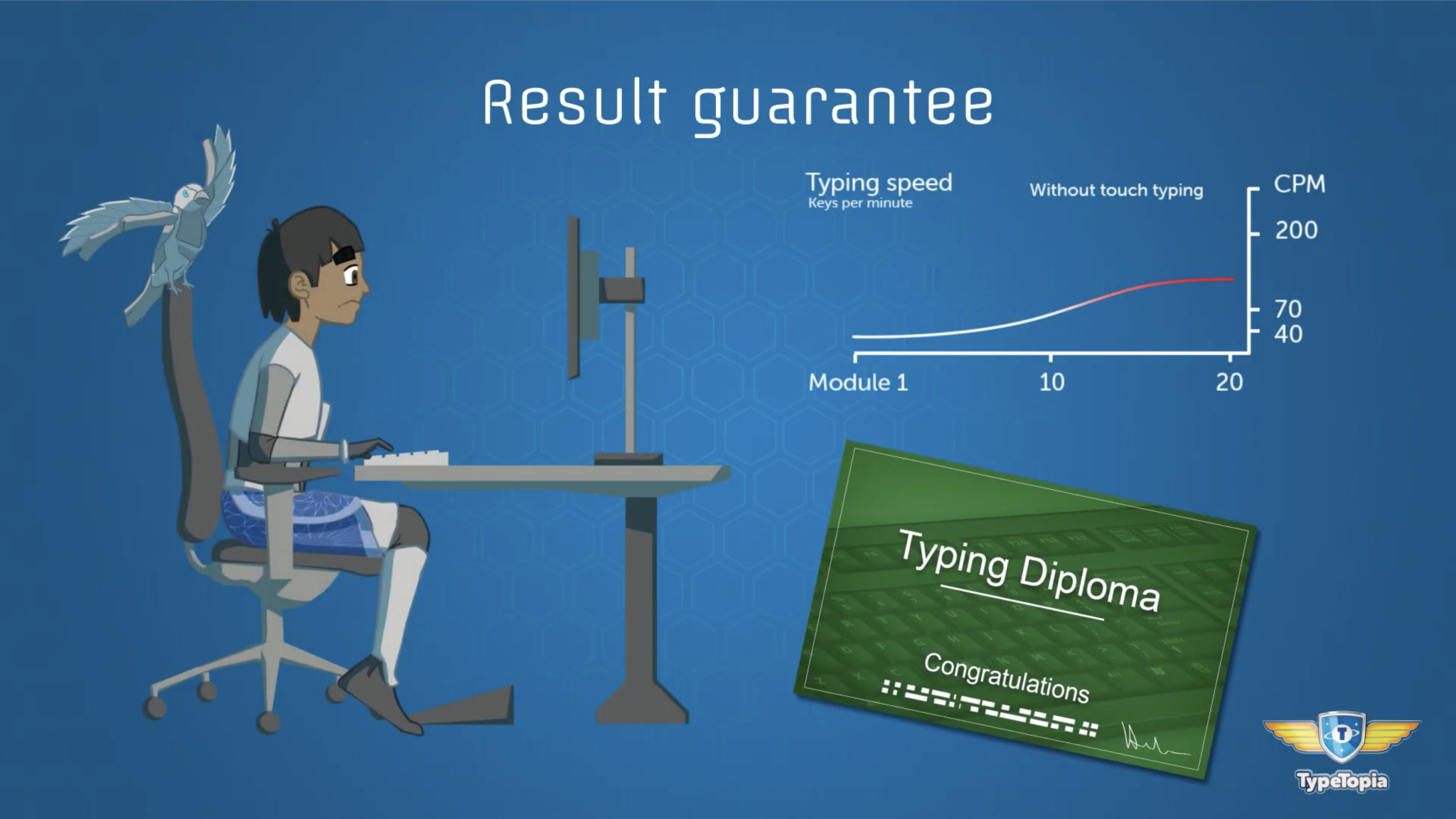 Guaranteed to get your typing diploma at TypeTopia